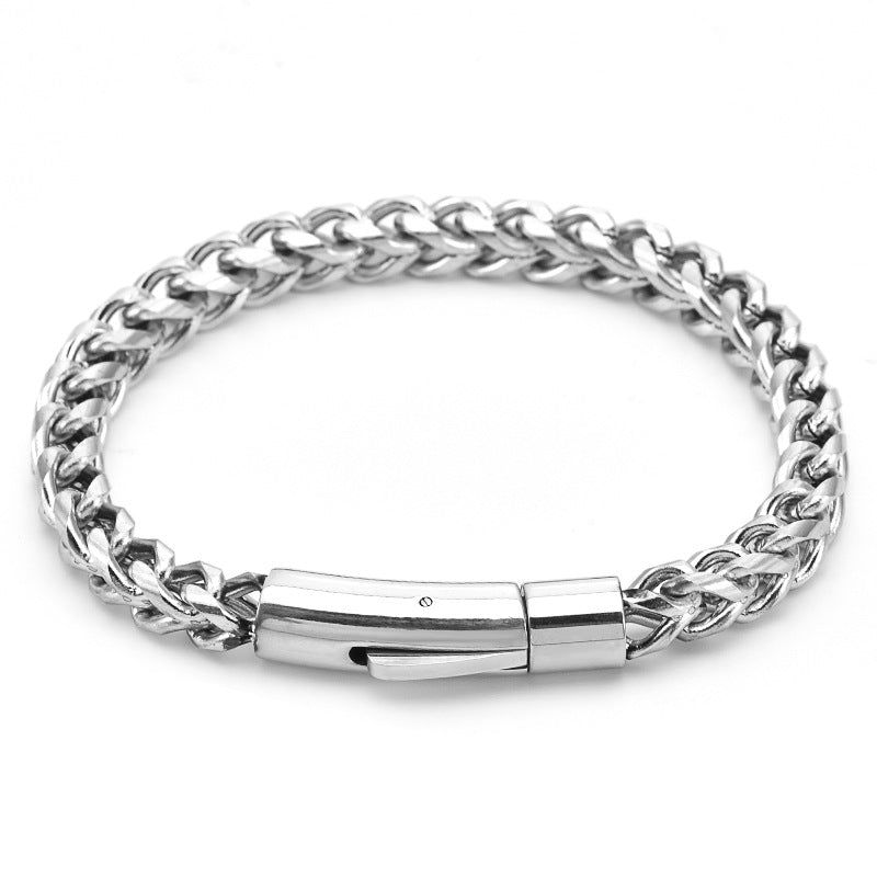 Bracelet CROSS - Chaîne tressée élégante et résistante doré, argenté ...