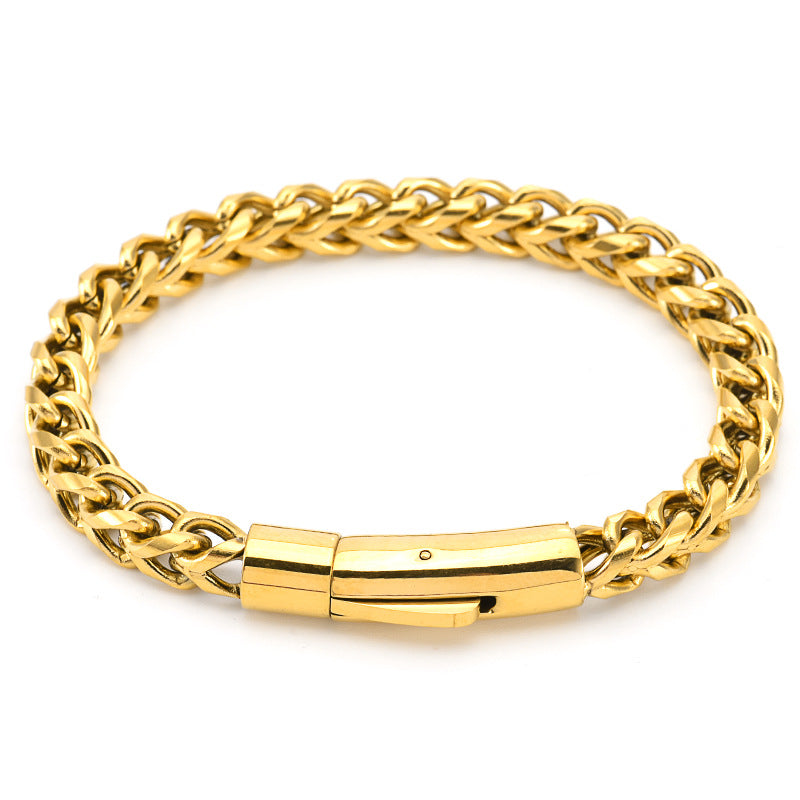 Bracelet CROSS - Chaîne tressée élégante et résistante doré, argenté ...